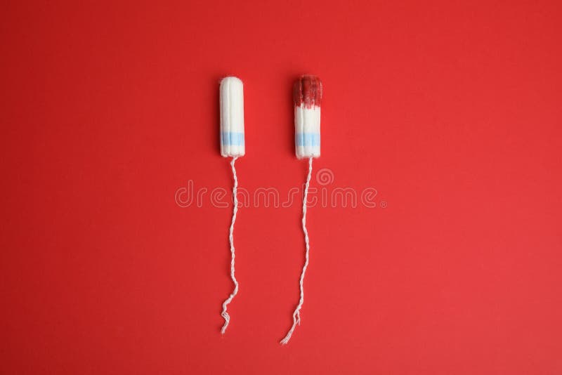 Used Tampon on Black Background, Top View. Space for Text Stock Image ...