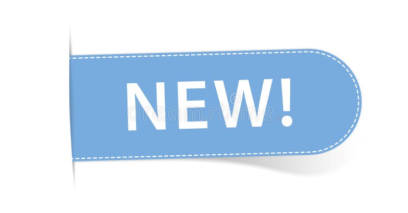 NEW! - Vector Blue Label Banner on White Background Stock Vector ...
