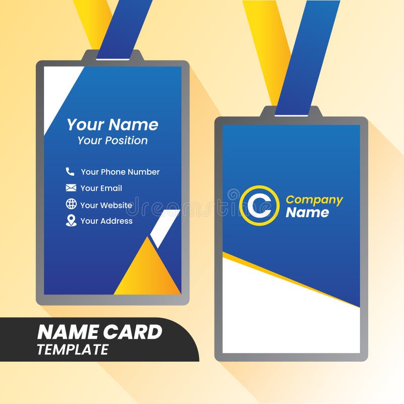 Vector Modern Clean Name Card Template. Flat Design Stock Vector ...