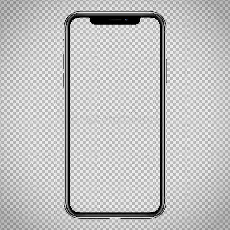 Realistic Smartphone Screen Template Isolated on Transparent Background ...
