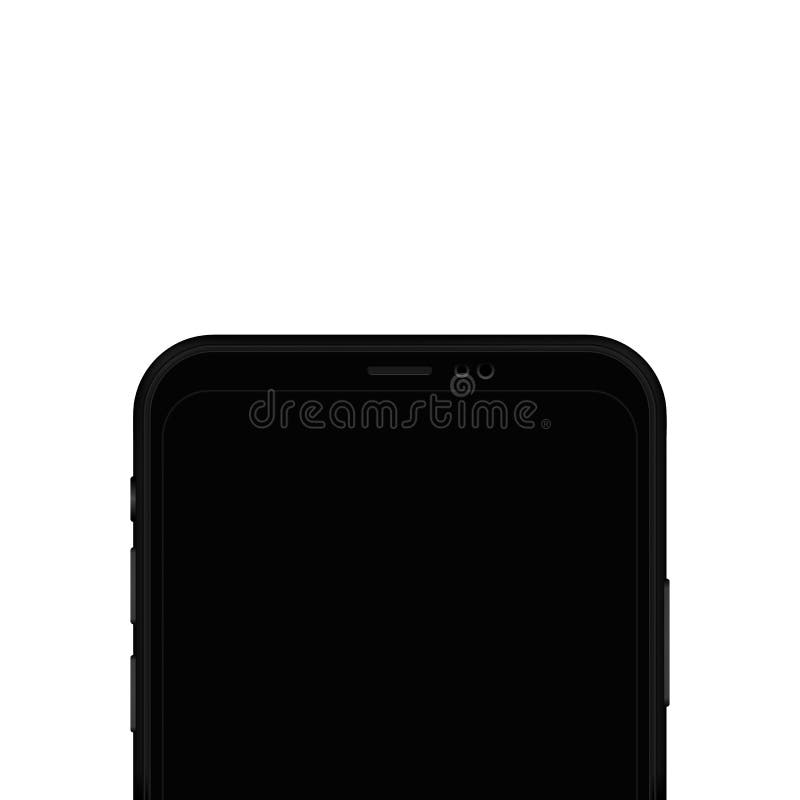 New Version of Black Slim Smartphone with Blank White Screen. Realistic ...