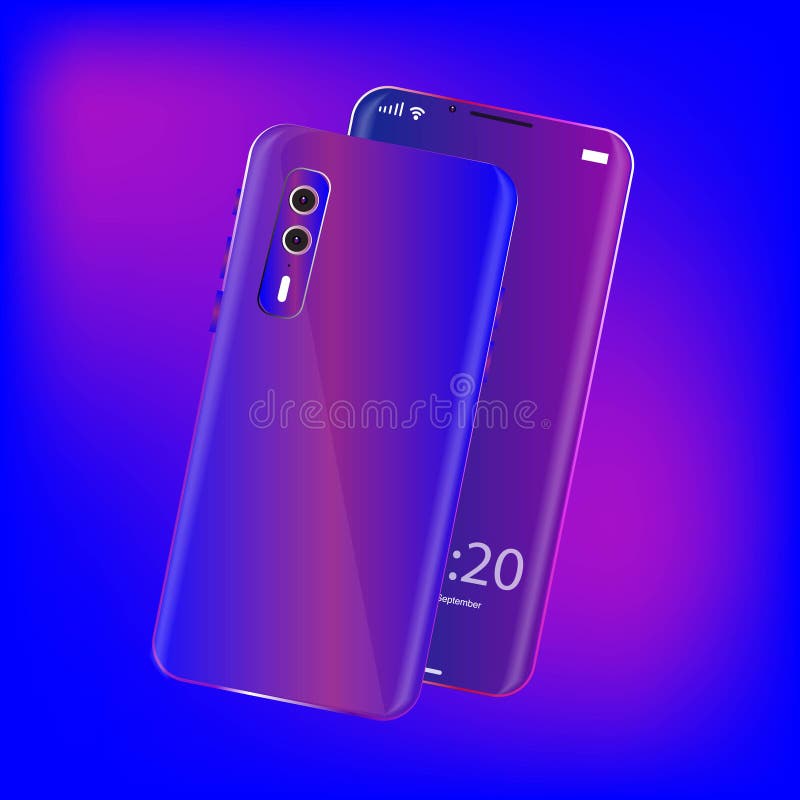 The New Version of a Bright Thin Smartphone. Realistic Vector Phone ...