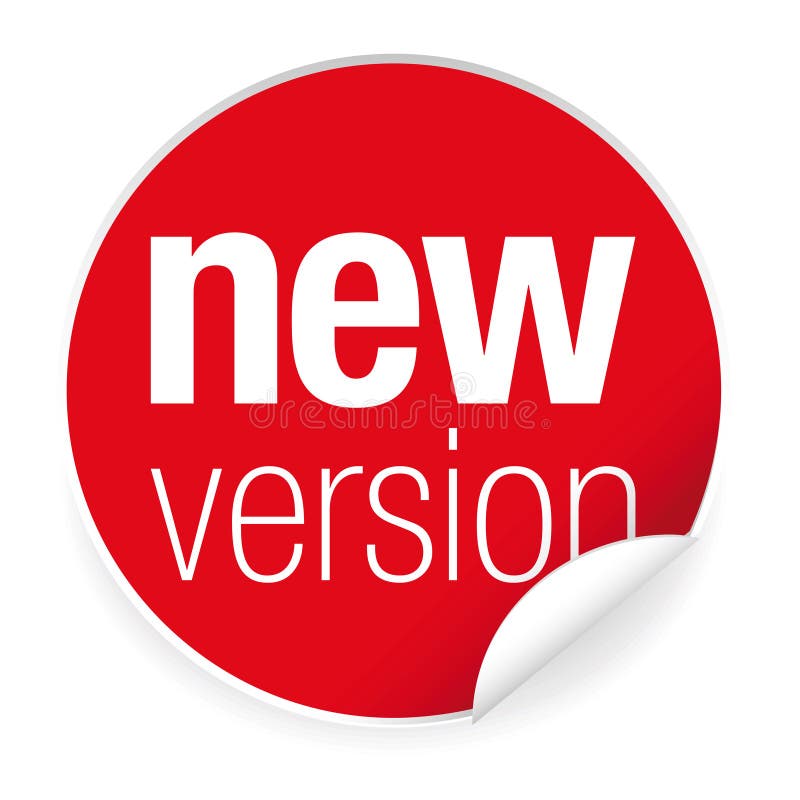 New version label tag red stock vector. Illustration of icon - 107403026