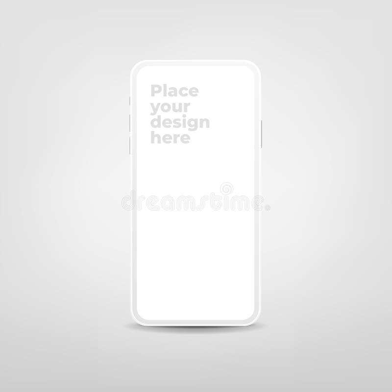 New Version of Modern Smartphone with Blank White Screen. Mock-up of ...