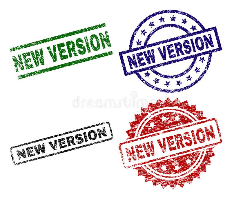 Damaged Textured NEW VERSION Seal Stamps Stock Vector - Illustration of ...