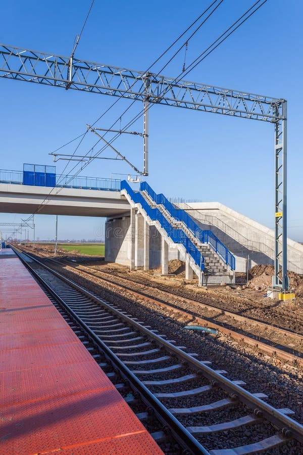 New Viaduct and Pedestrian Crossing Over the Railway Line Stock Image ...