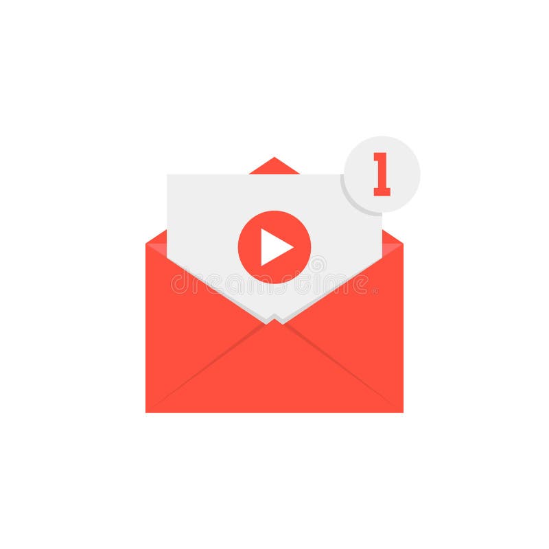 Video Notification Vector Fill Outline Icon Design Illustration. Online ...