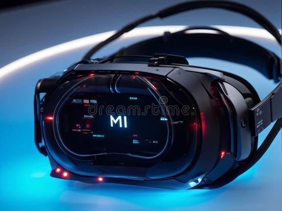 New Virtual Vr Headset on the Display of a Reality Stock Illustration ...