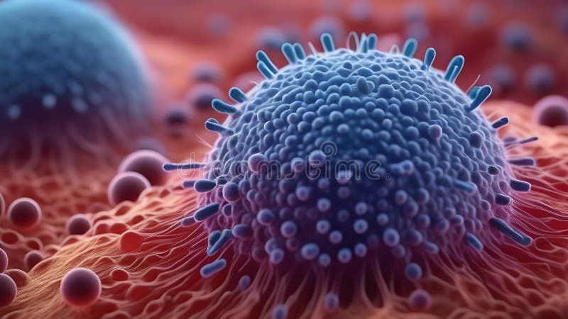 New Virus in the Body Under a Microscope Stock Illustration ...