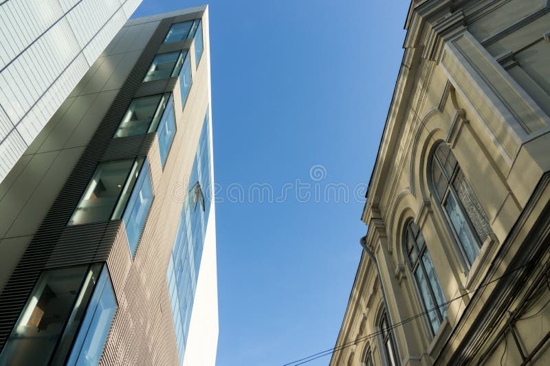 Old vs New Architecture stock photo. Image of contrast - 62945944