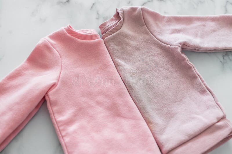 New Vs Old and Used Clothes, Identical Sweaters, Side by Side, Unused ...