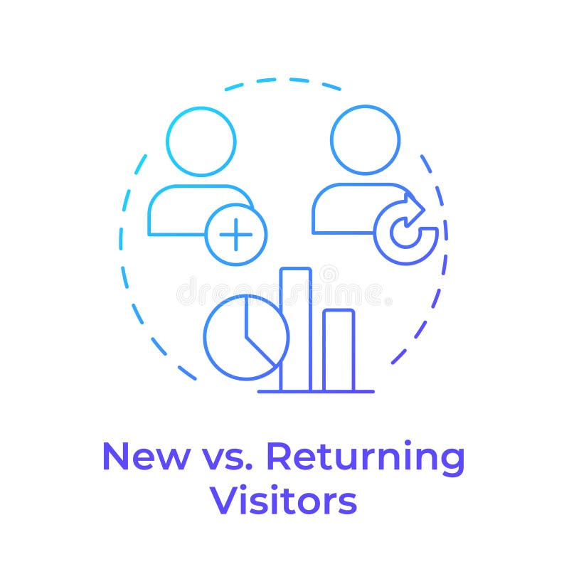New Vs Returning Visitors Blue Gradient Concept Icon Stock Illustration - Illustration of ...