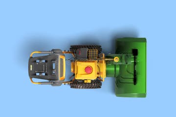 New Walk Behind Tractor Top View 3d Render on Blue Background Stock ...