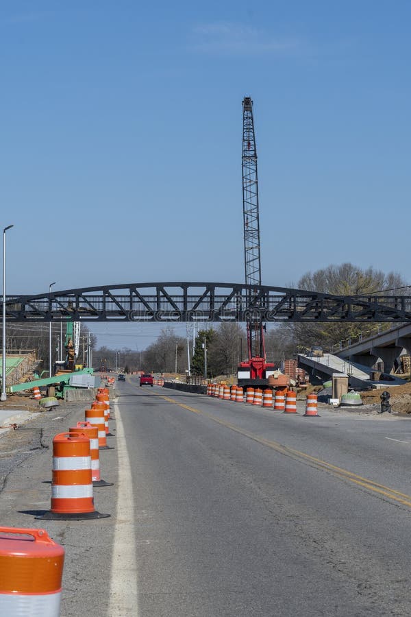New Walk Bridge Under Construction Vertical with Copy Space Stock Photo ...