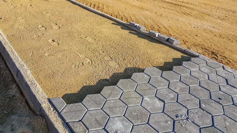 New Walkway Under Construction Stock Image - Image of craft, ground ...