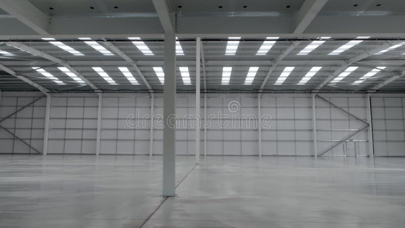 New Warehouse Interior View Showing an Empty Facility Stock Footage ...