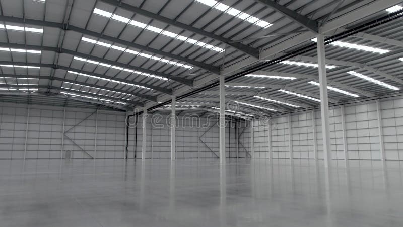 New Warehouse Interior View Showing an Empty Facility Stock Video ...