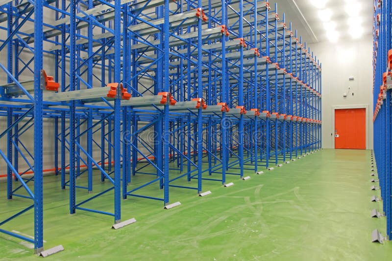 New warehouse shelf stock image. Image of pallet, industrial - 131983555