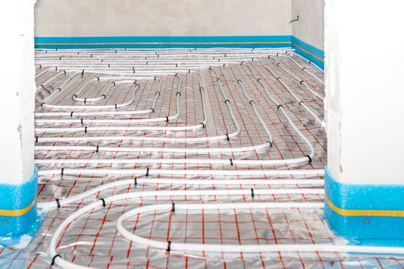 New Water Floor Heating in the Room Stock Photo - Image of tube ...