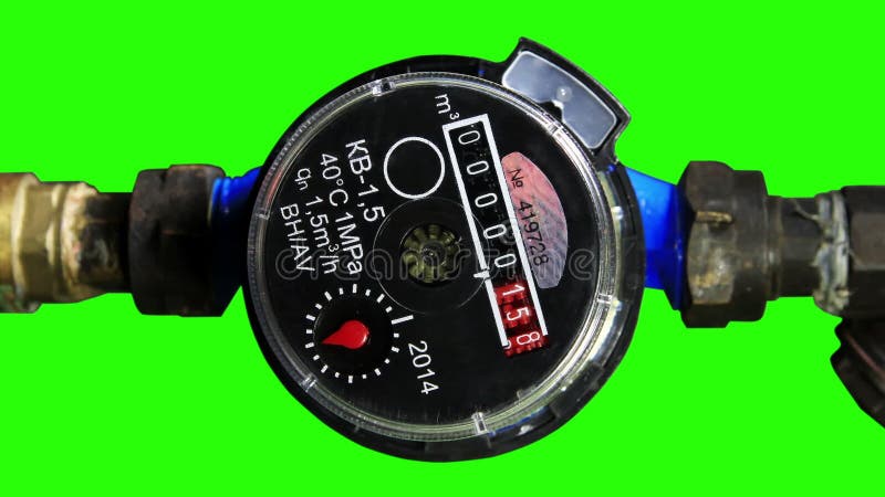 New Water Meter with Green Screen. Stock Video - Video of screen, cold ...