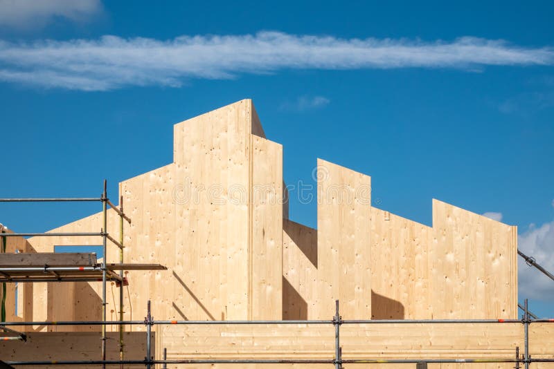 A New Way of Building a New House. Stock Image - Image of outside ...