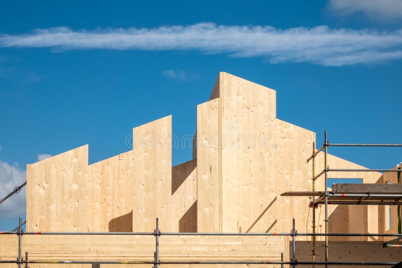 The Construction of a New House Stock Image - Image of walls, site ...