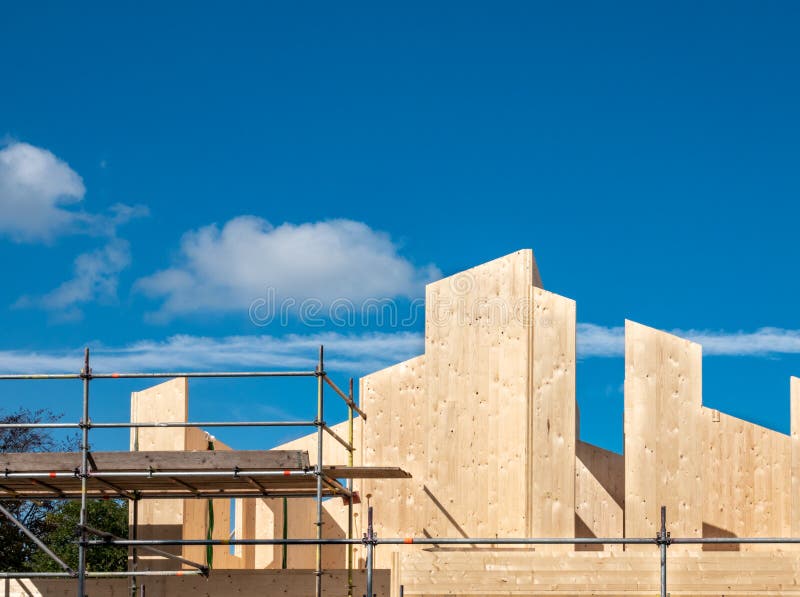 The Construction of a New House Stock Photo - Image of wooden, design ...