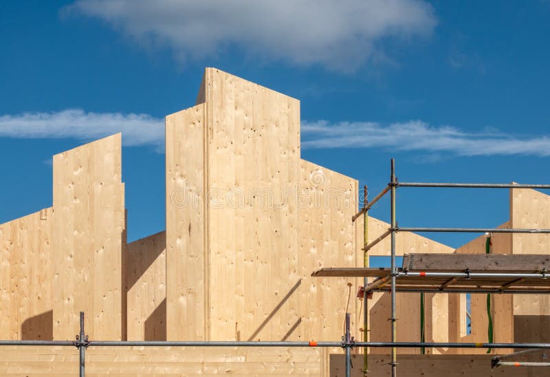 The Construction of a New House Stock Image - Image of insulation ...