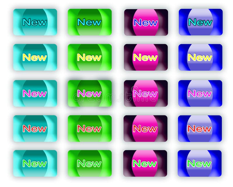 New Web Labels, Web Icons, Buttons, Sticker Stock Vector - Illustration ...