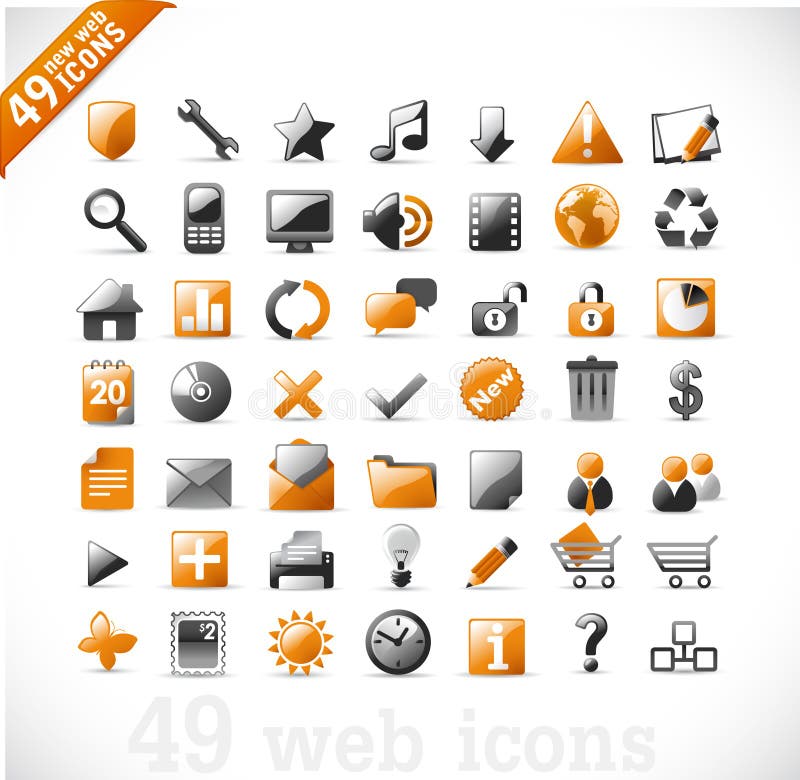 New Web and Mutimedia Icons Stock Illustration - Illustration of ...