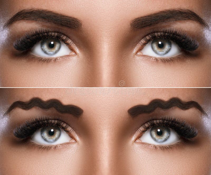 New Weird Trend - Squiggle or Wavy Eyebrows Stock Image - Image of long ...
