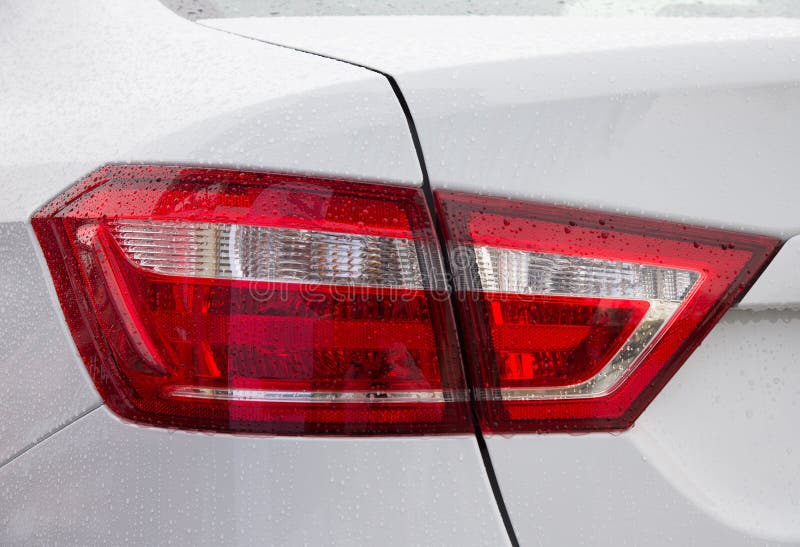 New white car tail light stock image. Image of sliver - 69633313