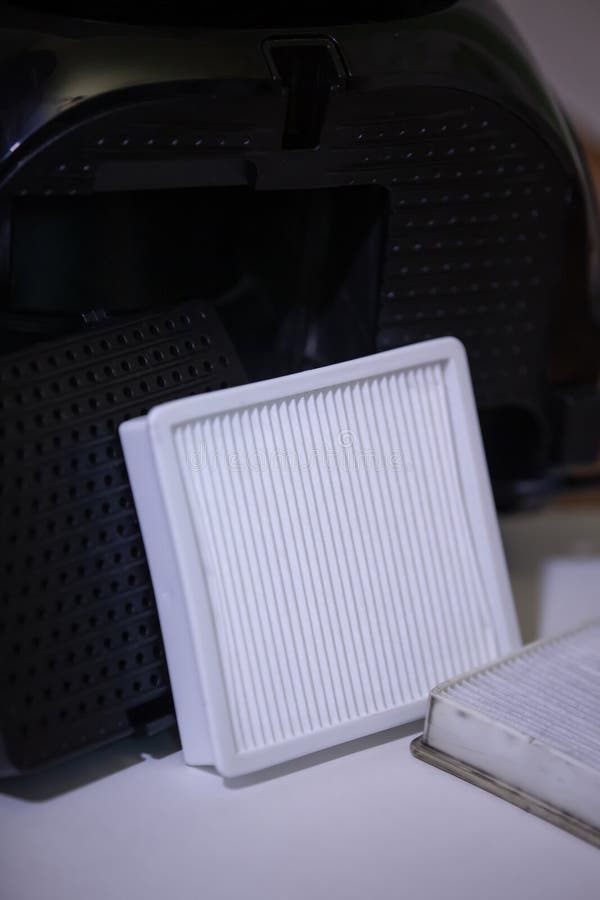 New White Square Dust Filter for Vacuum Cleaner. Replacing a Vacuum ...