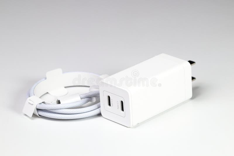 New White USB Type Charger Cable, Compatible for Many Devices, Wrapped ...