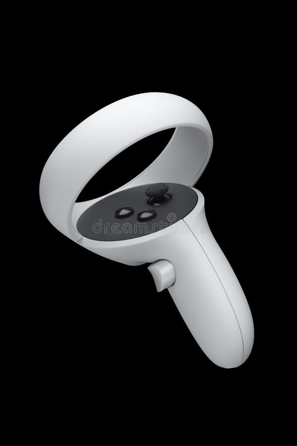 New White VR Controller Isolated on Black Stock Illustration ...