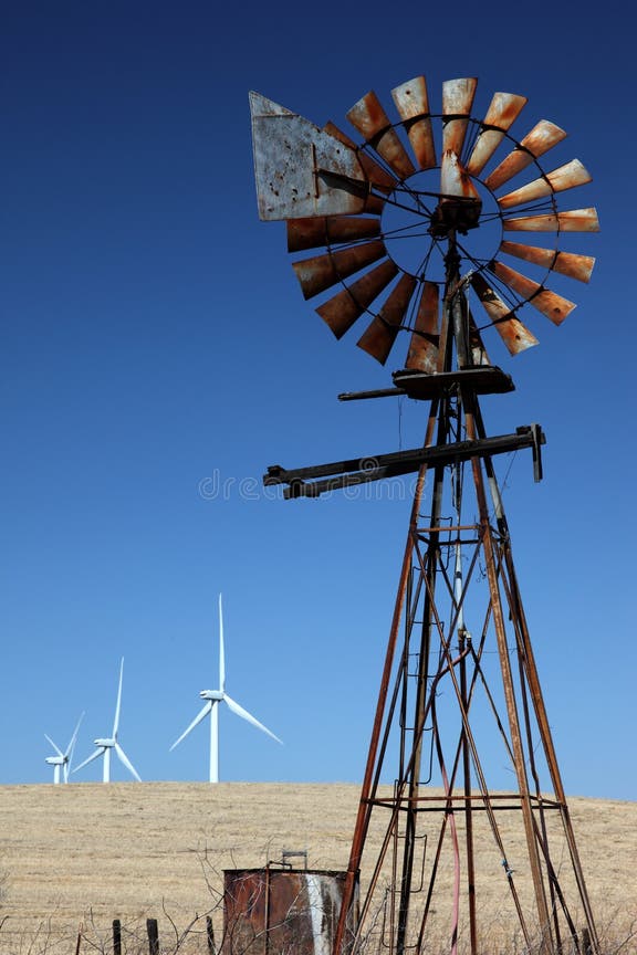 New Windmills for Old stock image. Image of electricity - 11598937