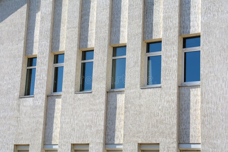 A New Window in House. Decorative Plaster. Urban House or Building ...