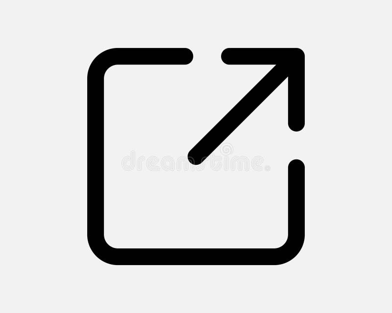 New Window Tab Outline Line Shape Arrow Icon Sign Symbol Arrowhead ...