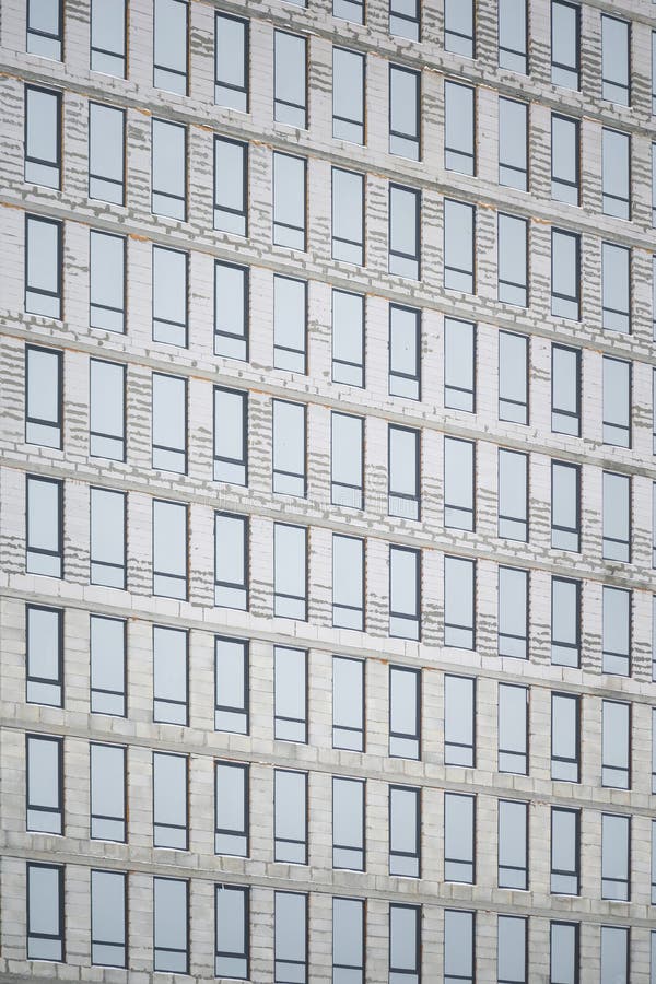 New Windows in a House Under Construction. Texture of a House with ...