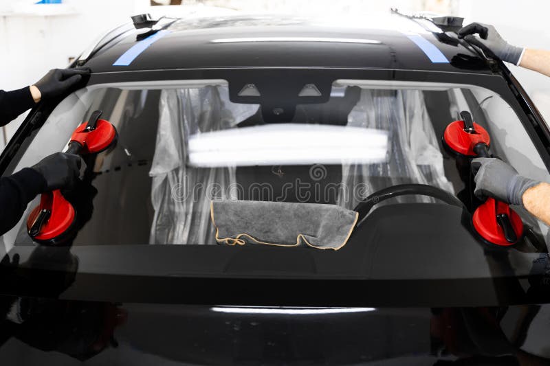 New Windshield Installation Process. Windshield Installation Using ...