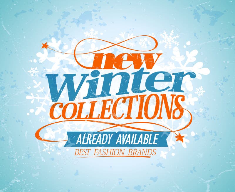 New Winter Collections Now on, Vector Fashion Banner Design Stock ...