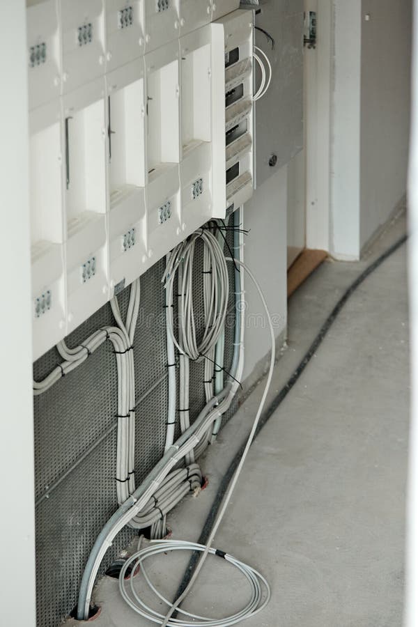 New Wire Installation in a New Building Stock Photo - Image of energy ...