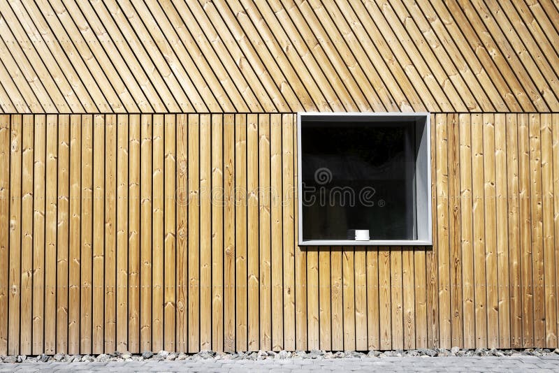 New Wood Plank Wall with a Window Stock Image - Image of clean ...