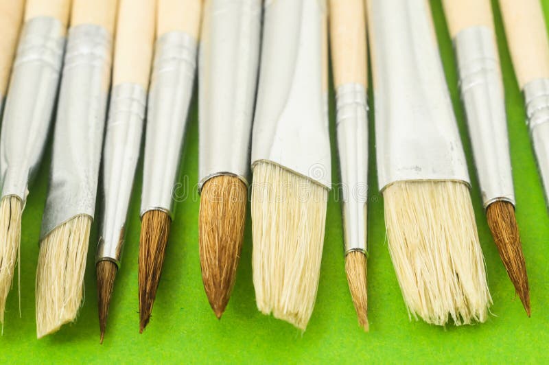 New Wooden Different Paintbrush Texture Stock Image - Image of hair ...