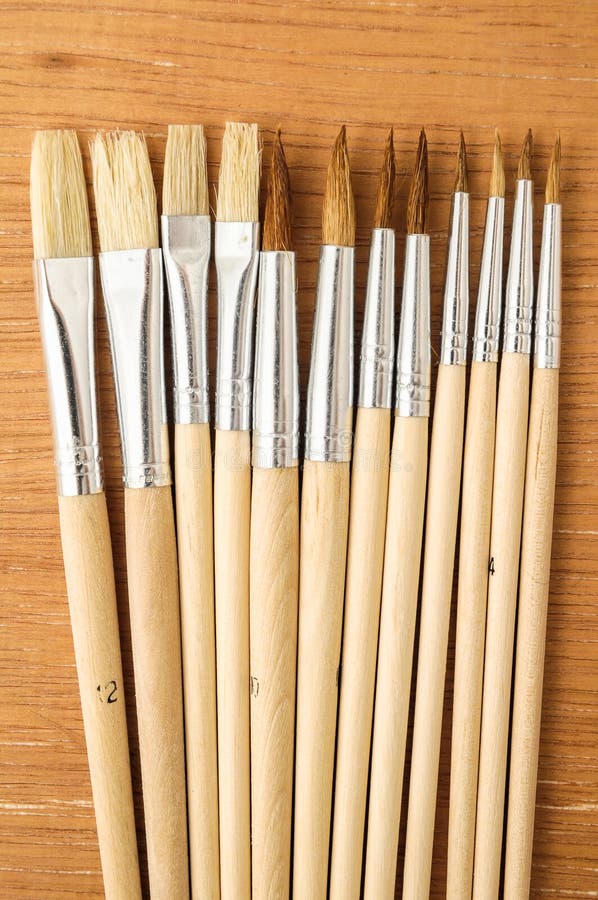 New Wooden Different Paintbrush Texture Stock Photo - Image of craft ...