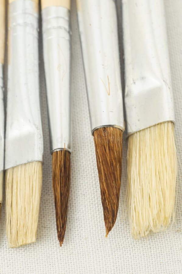 New Wooden Different Paintbrush Texture Stock Image - Image of ...