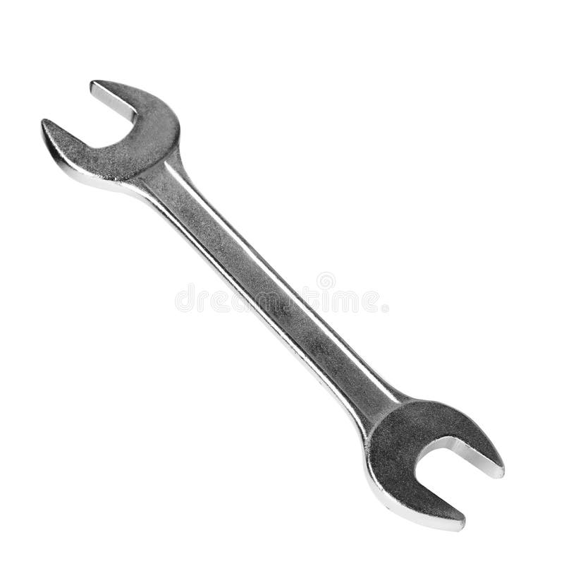 New Wrench Isolated on White. Stock Image - Image of improvement ...