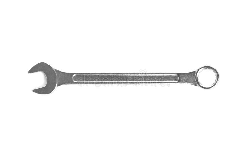 New Wrench on White Background, Top View. Stock Photo - Image of white ...