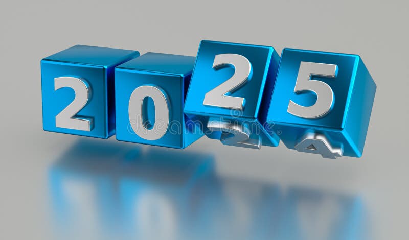 New Yaer 2025 Replacement Over Old 2024. Holiday Stock Photo - Image of ...