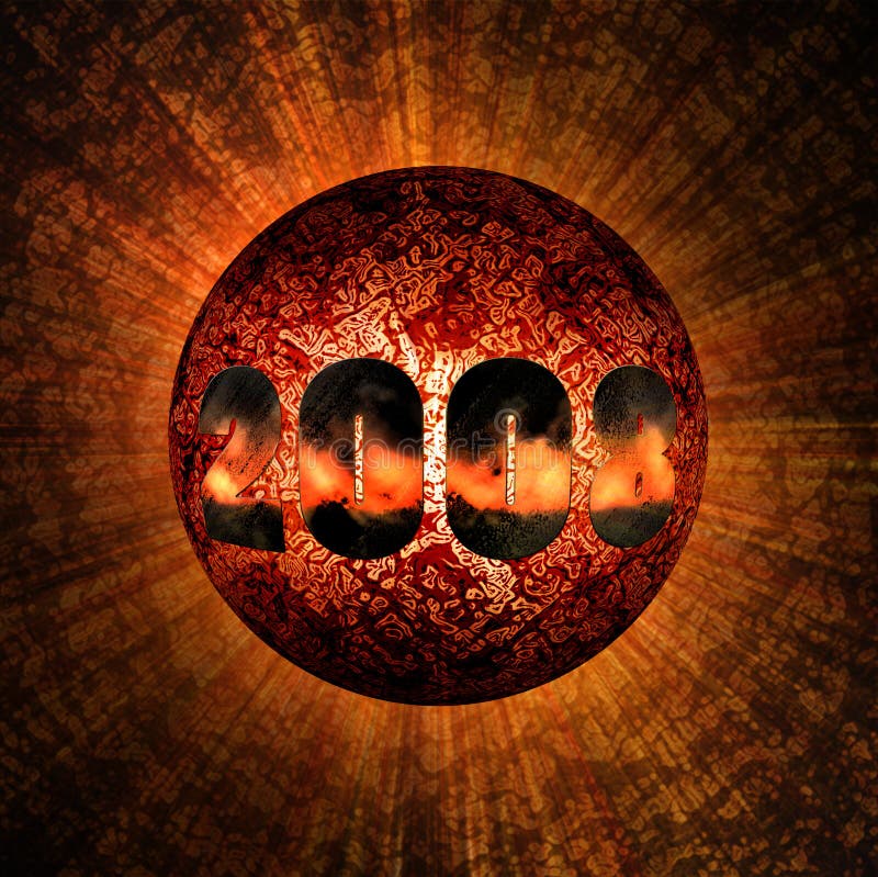 New Year 2008 stock illustration. Illustration of frost - 3331849